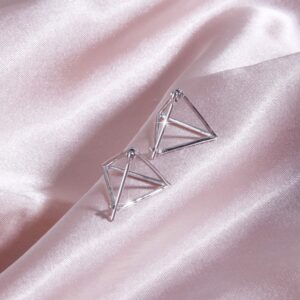 Helen de Lete Simple Geometric Triangle Sterling Silver Stud Earrings