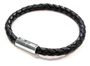 suki braided leather bracelet - 6mm (1/4") black