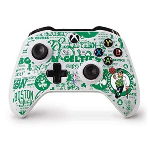 skinit decal gaming skin compatible with xbox one s controller - officially licensed nba boston celtics historic blast design