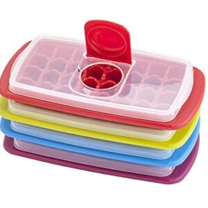 Joie Mini Ice Cube Tray with Lid and Flip & Fill Tabs, Assorted Colors (8541983721)