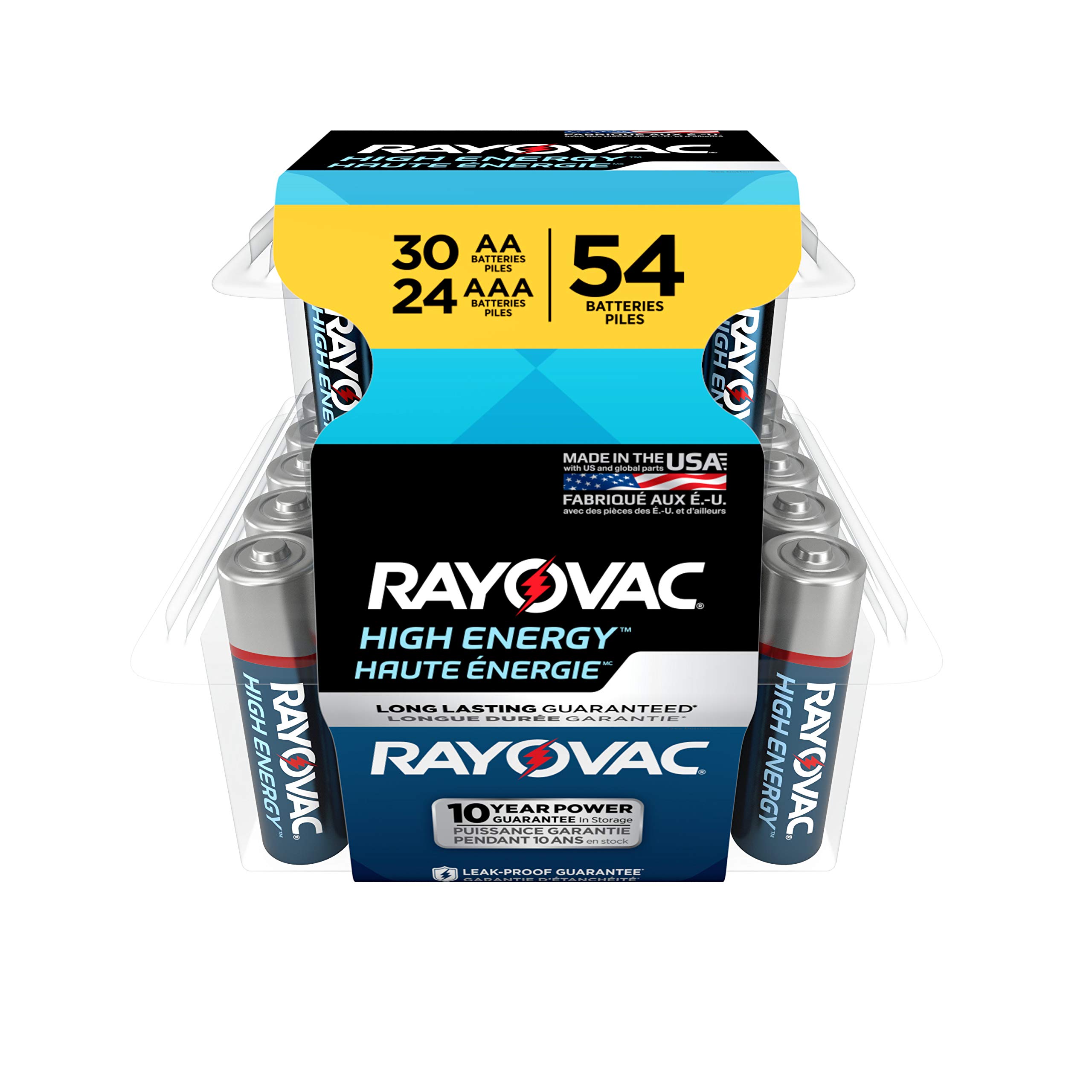 Rayovac Aa & AAA Alkaline Batteries 54 Pack