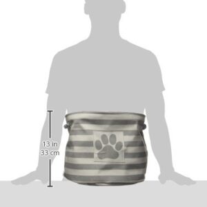 Bone Dry Pet Storage Collection Striped Paw Patch Bin, Small Rectangle, Brown