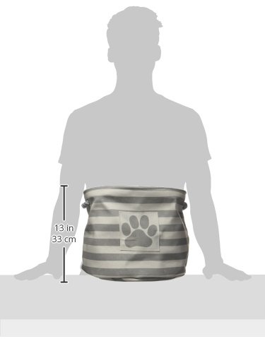 Bone Dry Pet Storage Collection Striped Paw Patch Bin, Small Rectangle, Brown