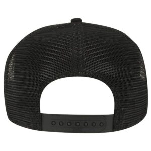 OTTO Square Flat Visor SNAP 6 Panel Mesh Back Trucker Snapback Hat - Black