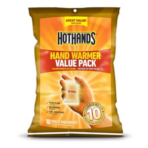 hothands hand warmers 10 pairs with a free carrying pouch