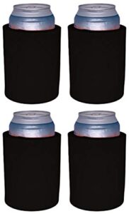 blank thick foam old school can cooler (4 pack, black)