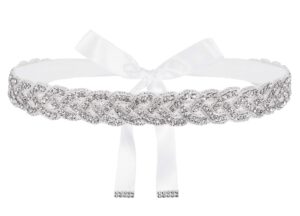 lovful handmade bridal belt, rhinestone wedding dress belts, ribbon crystal sash for women,white