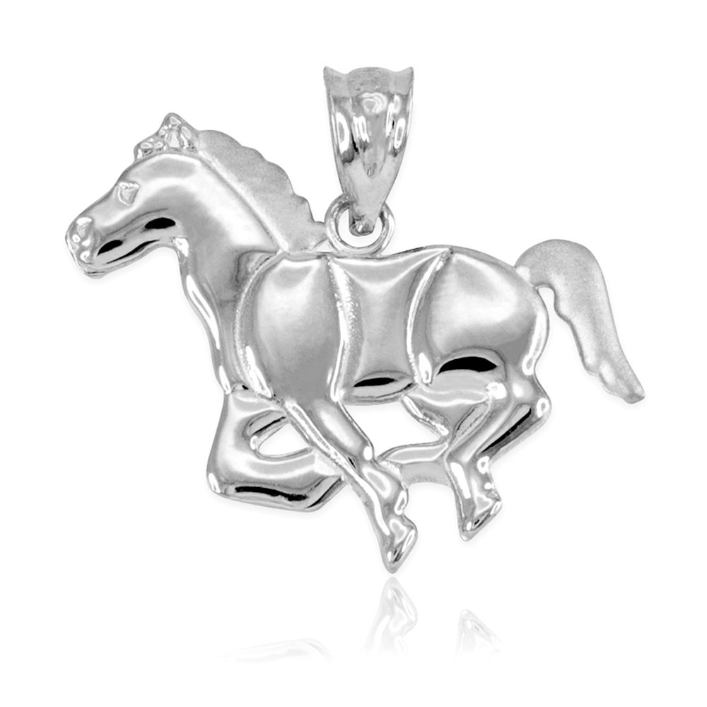 Polished 925 Strerling Silver Running Horse Charm Pendant