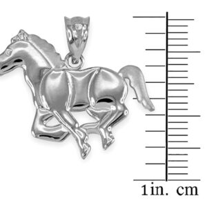 Polished 925 Strerling Silver Running Horse Charm Pendant