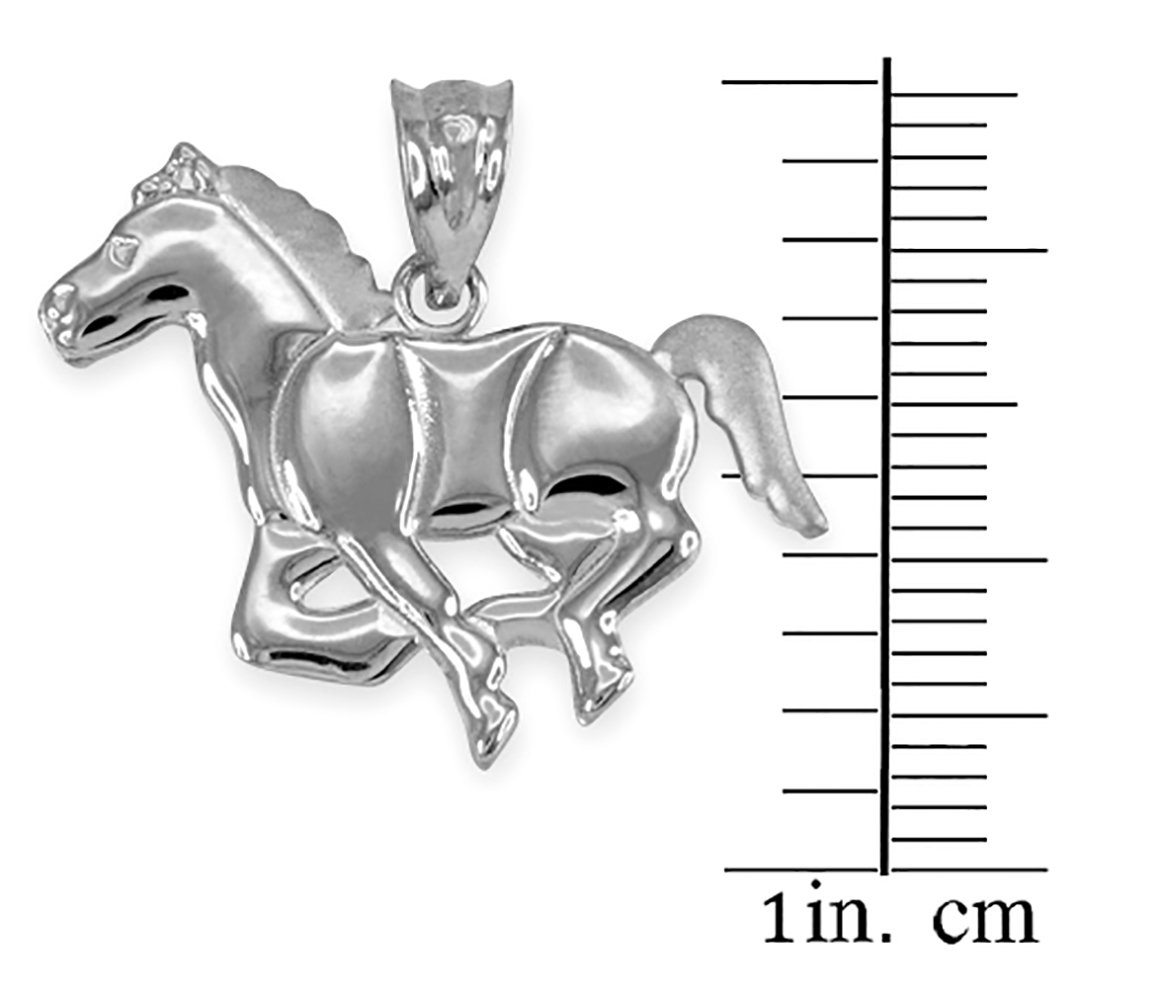 Polished 925 Strerling Silver Running Horse Charm Pendant