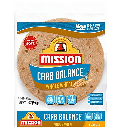 Mission Foods Carb Balance Whole Wheat Soft Taco, 8 ct 2 Bags 0g Trans Fat per serving