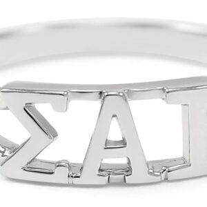 The Collegiate Standard Sigma Alpha Iota Music Fraternity Sterling Silver Sorority Ring with Greek letters