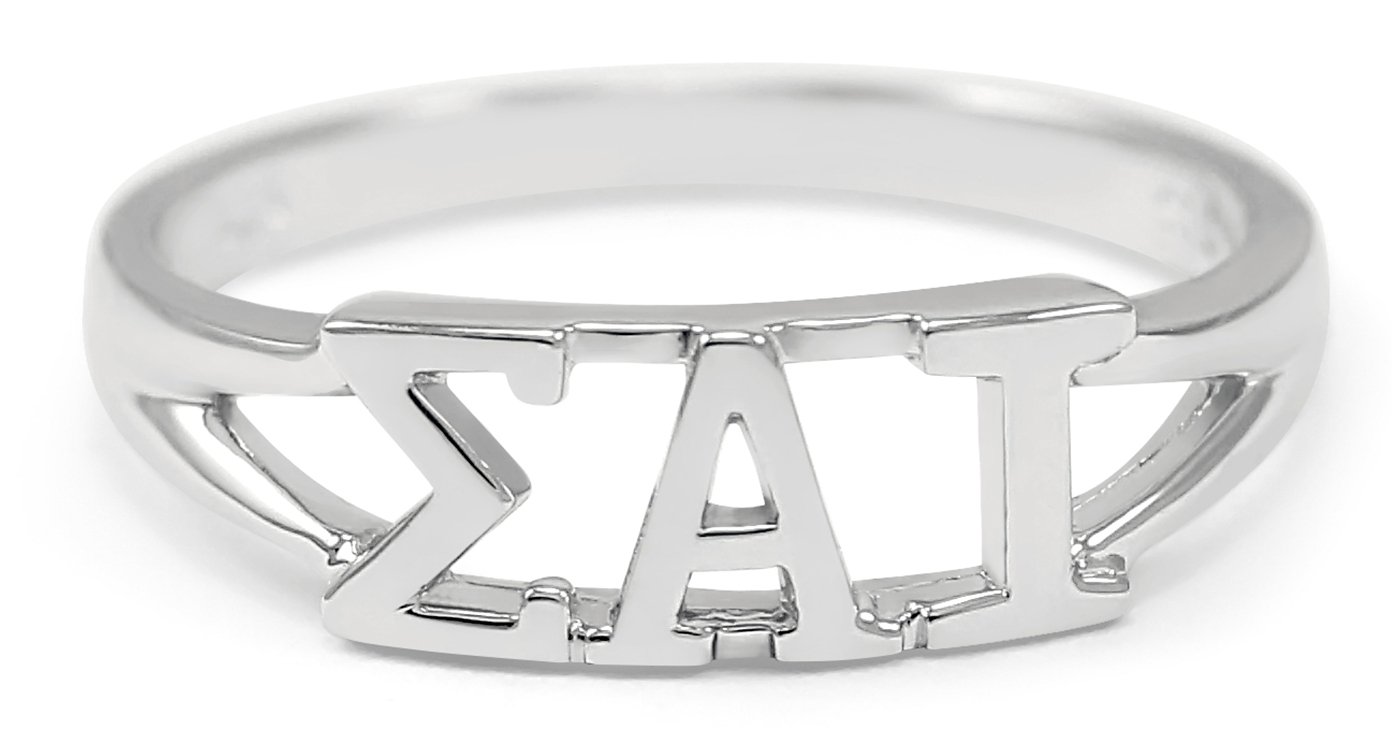 The Collegiate Standard Sigma Alpha Iota Music Fraternity Sterling Silver Sorority Ring with Greek letters