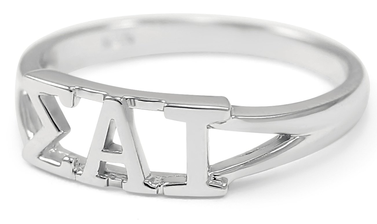 The Collegiate Standard Sigma Alpha Iota Music Fraternity Sterling Silver Sorority Ring with Greek letters