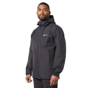 berghaus men's standard paclite 2.0 waterproof jacket, black/black, x-large