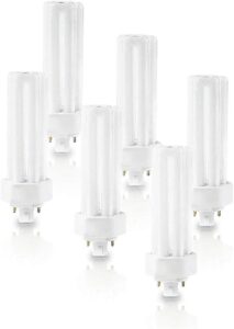 (6 pack) plt-42w 841, 4 pin gx24q-4, 42 watt triple tube, compact fluorescent light bulb