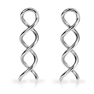 pierced owl 10-14ga 316l surgical steel swirl twist taper earrings, sold as a pair (10ga (2.4mm))