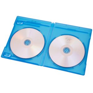 AcePlus 25 Double 2-Disc Blu-Ray Cases in 12mm Standard Thickness with Silver Screen Printed Logo (25-Pack)