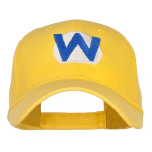 e4hats.com mario luigi wario waluigi embroidered cap - yellow osfm