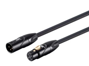 monoprice xlr male to xlr female cable - microphone & interconnect, gold plated, 16awg, 6 feet, black - stage right series