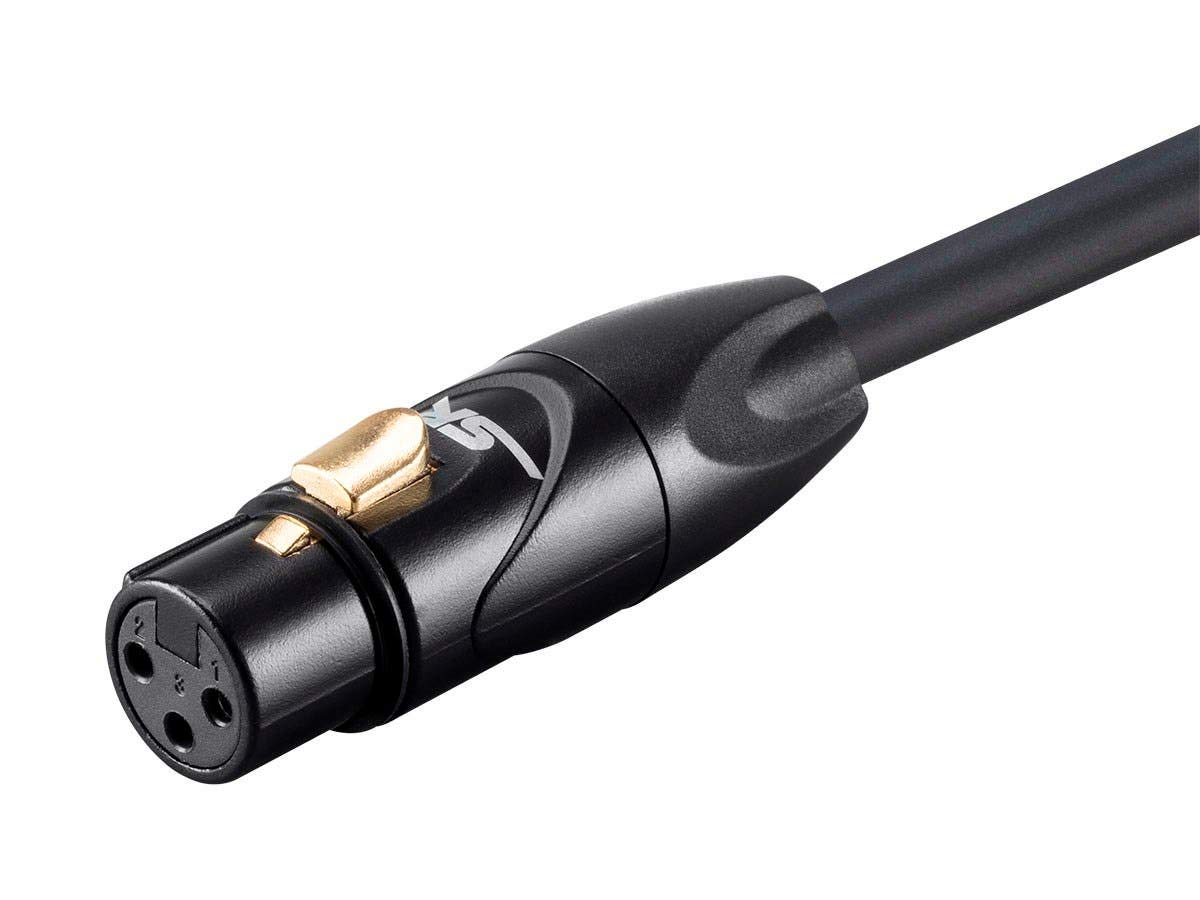 Monoprice XLR Male to XLR Female Cable - Microphone & Interconnect, Gold Plated, 16AWG, 6 Feet, Black - Stage Right Series