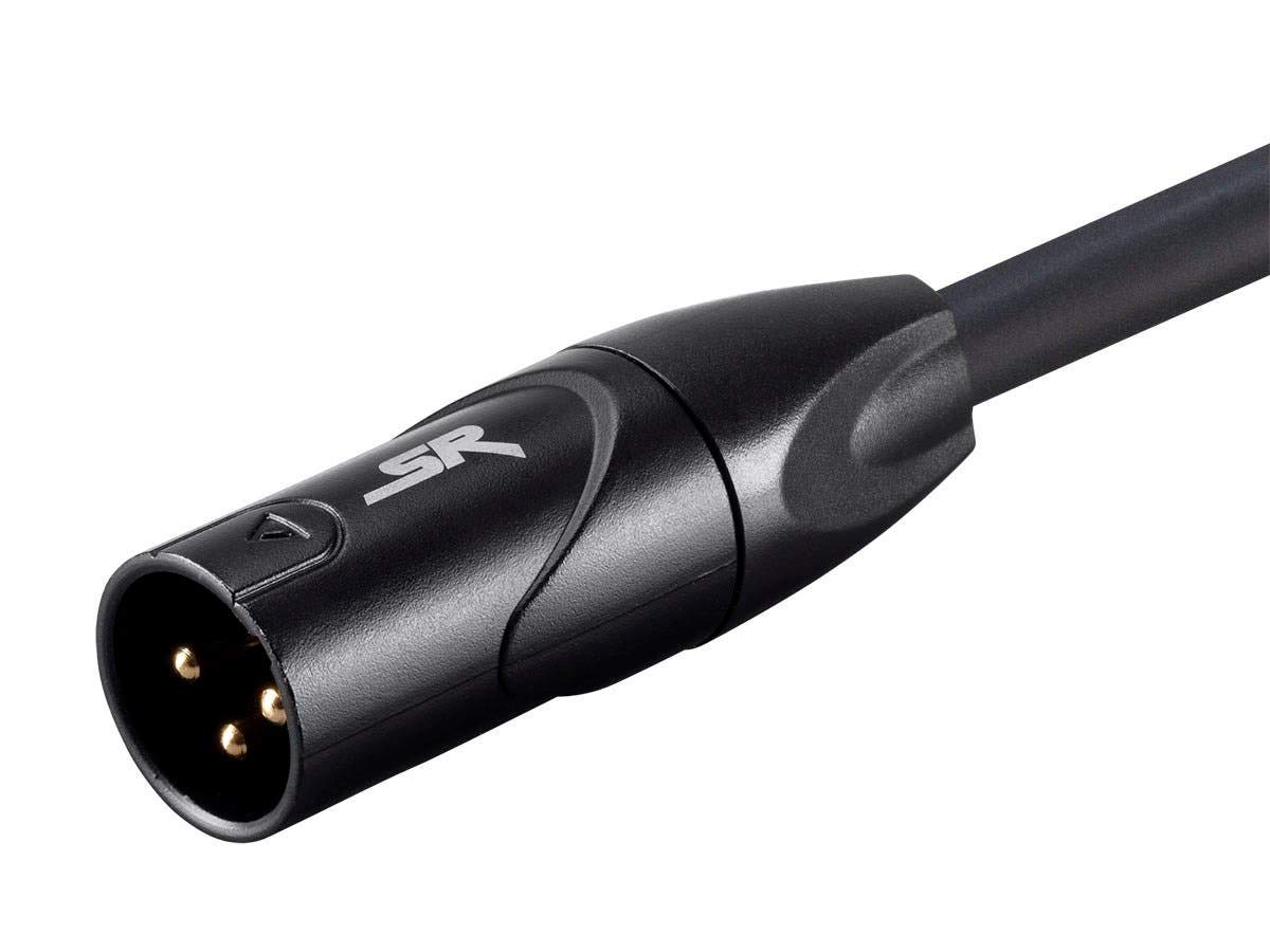 Monoprice XLR Male to XLR Female Cable - Microphone & Interconnect, Gold Plated, 16AWG, 6 Feet, Black - Stage Right Series