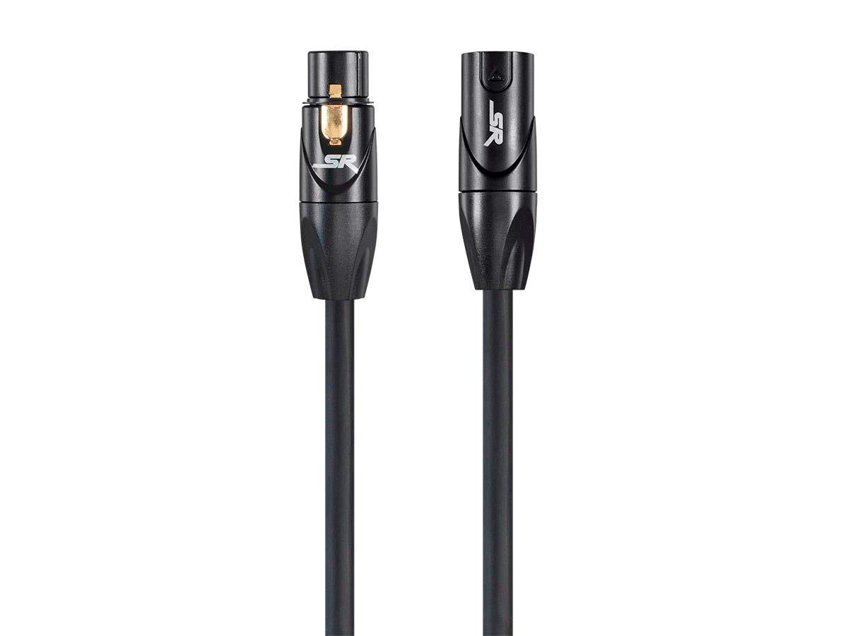 Monoprice XLR Male to XLR Female Cable - Microphone & Interconnect, Gold Plated, 16AWG, 6 Feet, Black - Stage Right Series