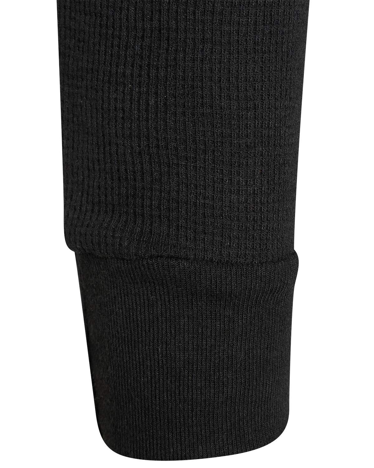 Arctic Hero Boys' Thermal Underwear - 4 Piece Waffle Knit Top and Long John Set (Size: 2-18), Size 8-10, Black/Ecru