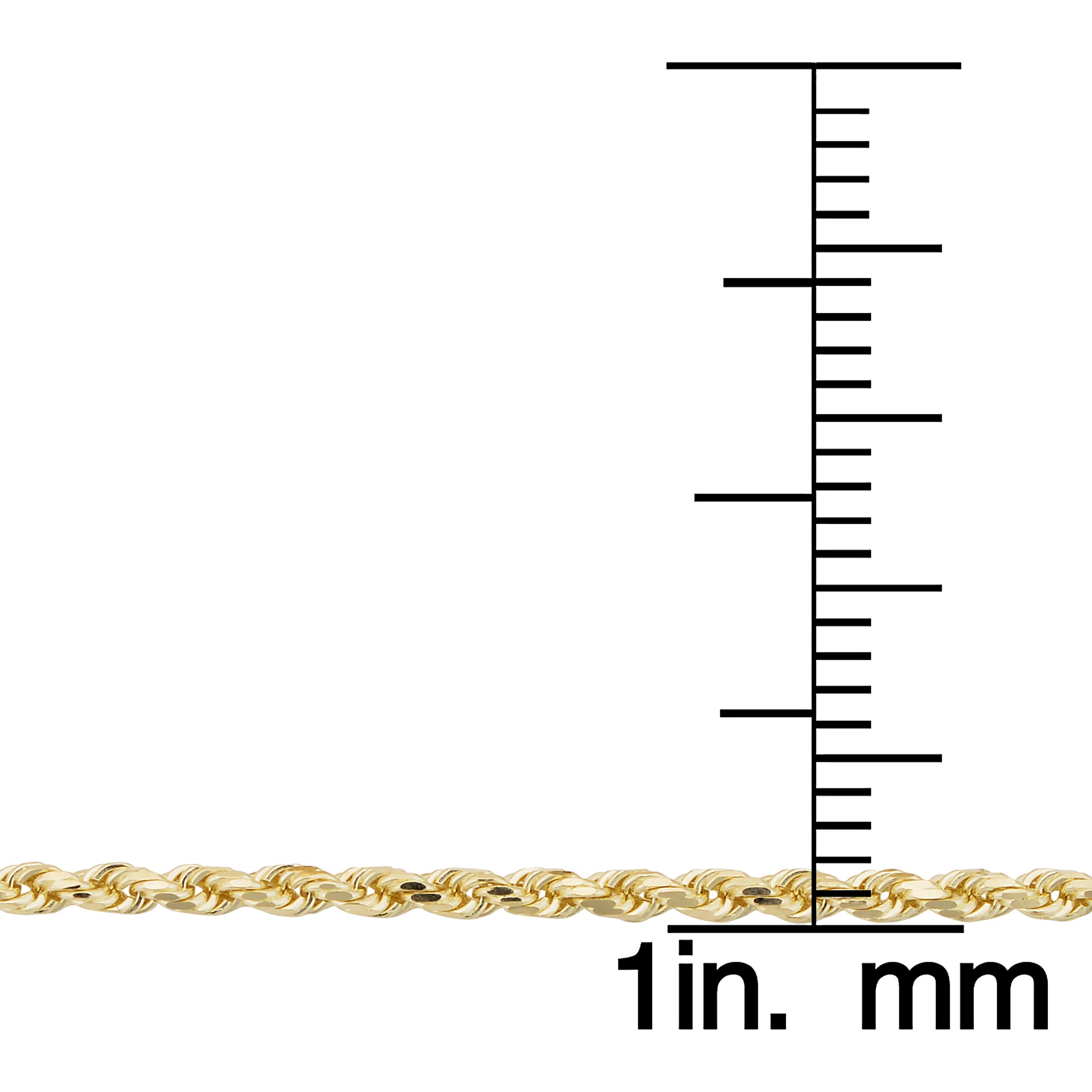 Kooljewelry 10k Yellow Gold Rope Chain Bracelet (1.8 mm, 7.5 inch)