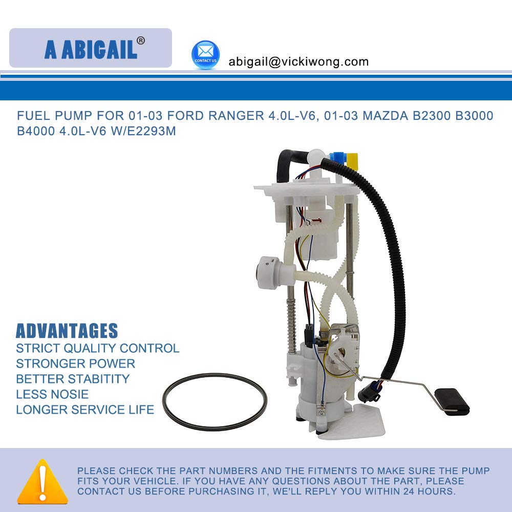 Fuel Pump E2293M Compatible with 2001 2002 2003 ford ranger 4.0L-V6, 2001 2002 2003 mazda B2300 B3000 B4000 4.0L-V6