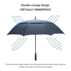 G4Free 68 Inch Automatic Open Golf Umbrella Double Canopy Extra Large Oversize Windproof Waterproof Stick Umbrellas(Navy Blue)