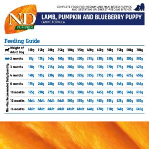 Farmina N&D Dog Dry Puppy Grain-Free Pumpkin Medium/Maxi Lamb & Blueberry 5.5 Pounds