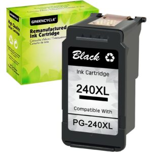 greencycle re-manufactured pg-240xl 240 xl ink cartridge compatible for canon pixma mx372 mx432 mx452 mg3520 mg2220 mg3220 (black, 1 pack)