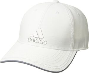 adidas men's contract structured adjustable cap, white/grey, one size