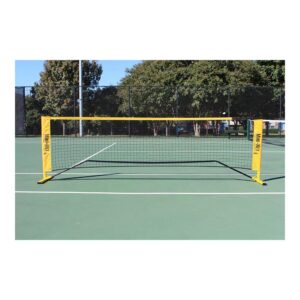 oncourt offcourt quick start mini-net portable tennis net - 10' wide with carry bag | adjustable height 30-64 inches | indoor/outdoor