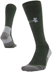 under armour men's ua hitch heavy 3.0 boot socks lg green