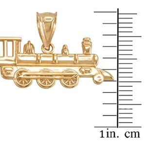 Polished 10k Gold Locomotive Steam Engine Train Charm Pendant