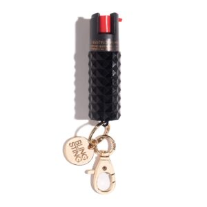 blingsting pepper spray keychain for women black