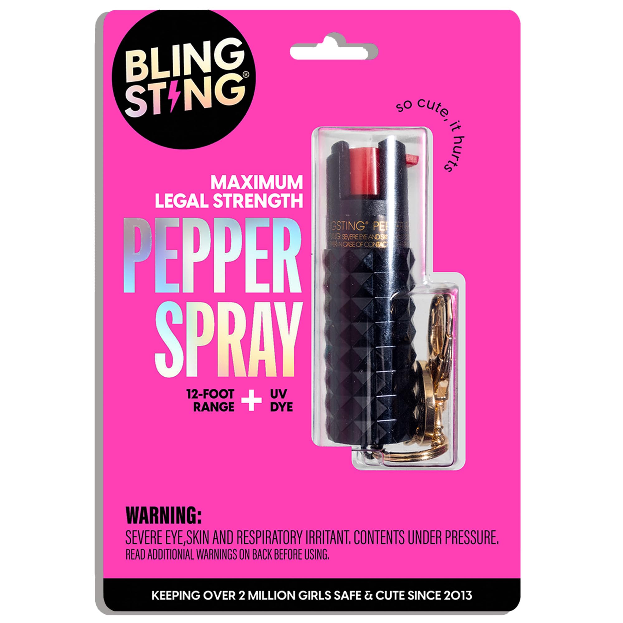 BlingSting Pepper Spray Keychain for Women Black