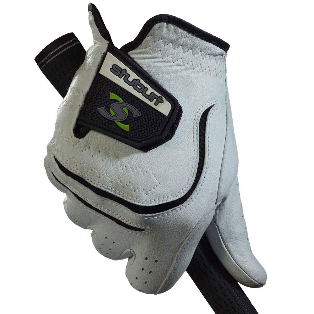 Stuburt Golf STGLV10 Mens Urban Golf Glove with Cabretta Leather & Microfibre, White/Black, Mens Left Hand Small