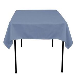 new creations fabric & foam inc 58" by 58" square polyester poplin table overlay, steel blue