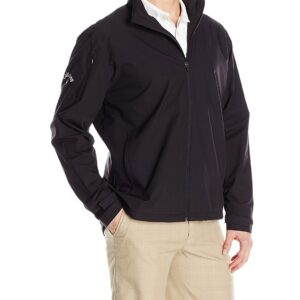 Callaway Men's Long Sleeve Full-Zip Wind Jacket, Wind And Water Resistant, Weather Series, Performance Apparel For Men, Extended Sizes, Black, X-Large