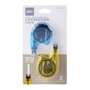 office depot® brand correction tape with mini-roller head, 394", white, pack of 2