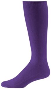 pro feet youth boys girls baseball/softball/soccer athletic socks - 3 pack (little kid's 7-9, purple)