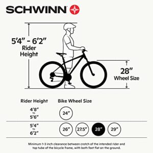 Schwinn GTX 2.0 Comfort Adult Hybrid Bike for Men and Women, Dual Sport Bicycle, 700c Wheels, 17-Inch Step-Through Aluminum Frame, 21-Speed Twist Shifters, Mechanical Disc Brake, Light Blue