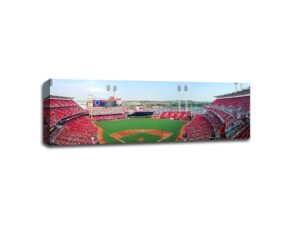 great american ball park - baseball field - 48x16 gallery wrapped canvas wall art