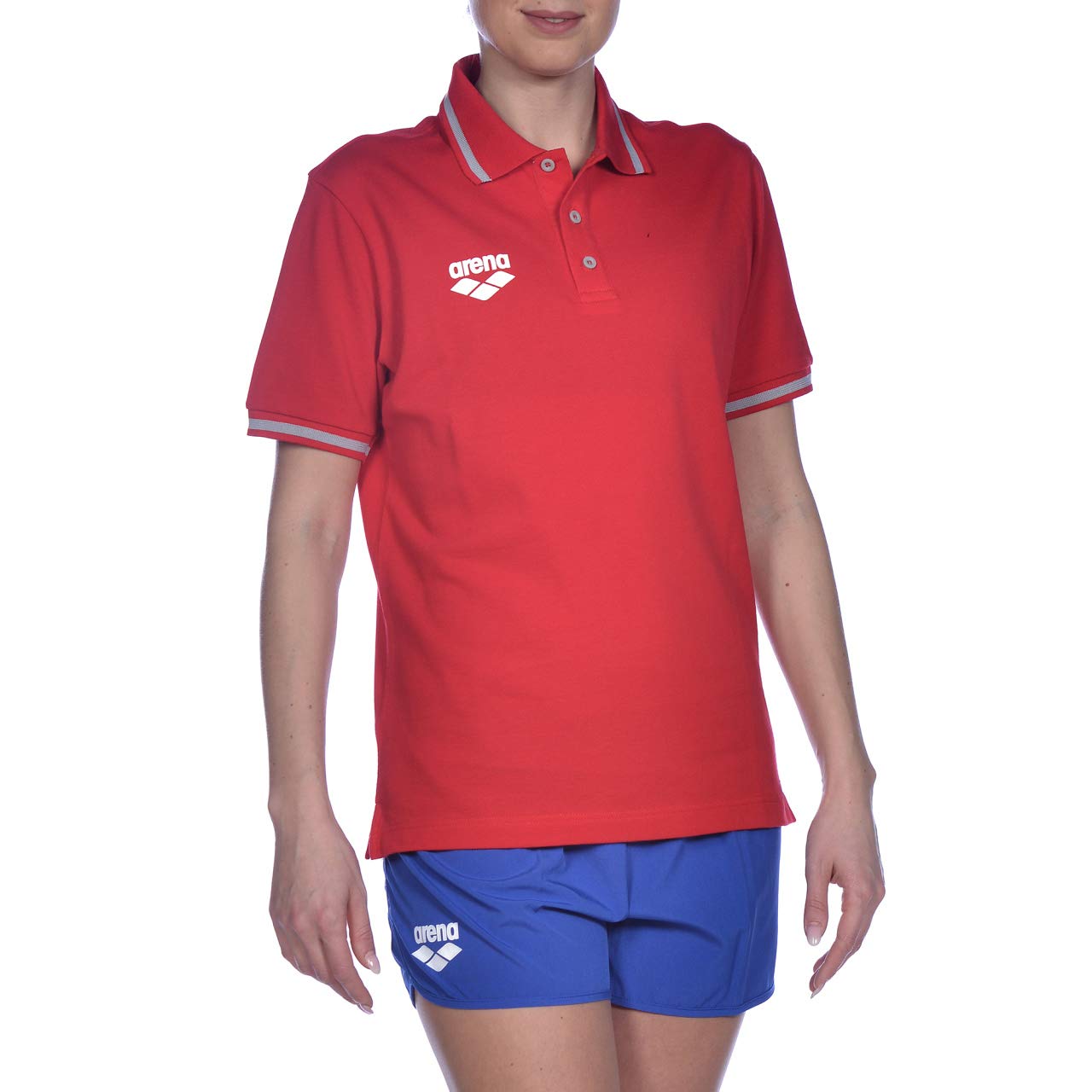 Arena Standard Team Line Short Sleeve Polo Shirt for Men and Women, Red, M