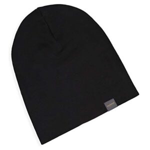 MERIWOOL Unisex Merino Wool Cuff Beanie Winter Hat for Men and Women Black