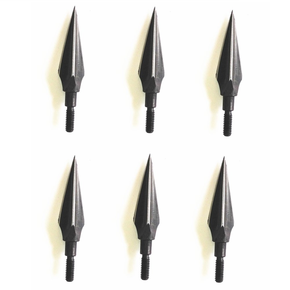 Outdoor Hunting 3 Sharp Blades Arrowheads 125 Grain Traditional Broadheads for Wooden Arrows and Crossbow Bolts (12 Pack)