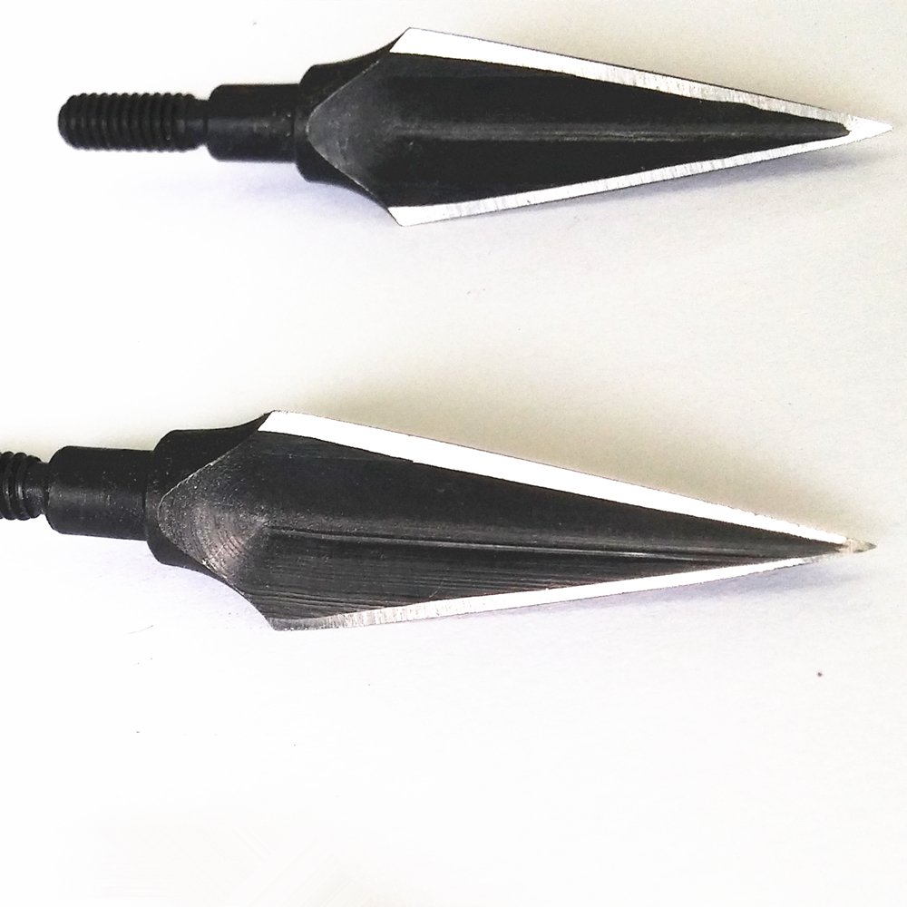 Outdoor Hunting 3 Sharp Blades Arrowheads 125 Grain Traditional Broadheads for Wooden Arrows and Crossbow Bolts (12 Pack)